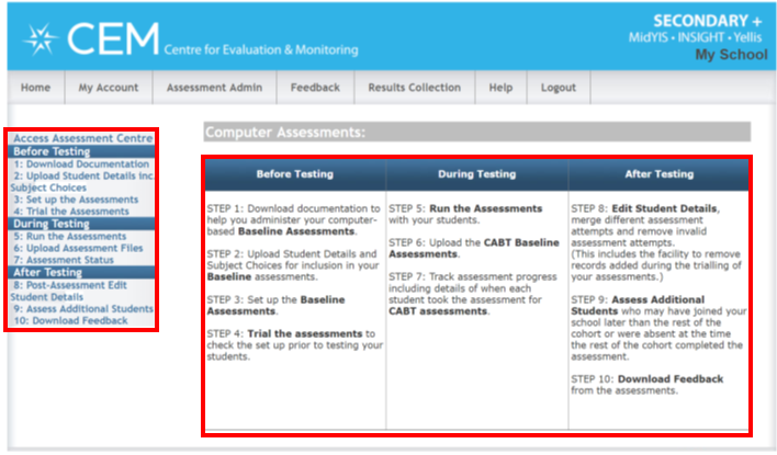 Accessing the Computer Adaptive Baseline Test (CABT) – CEM
